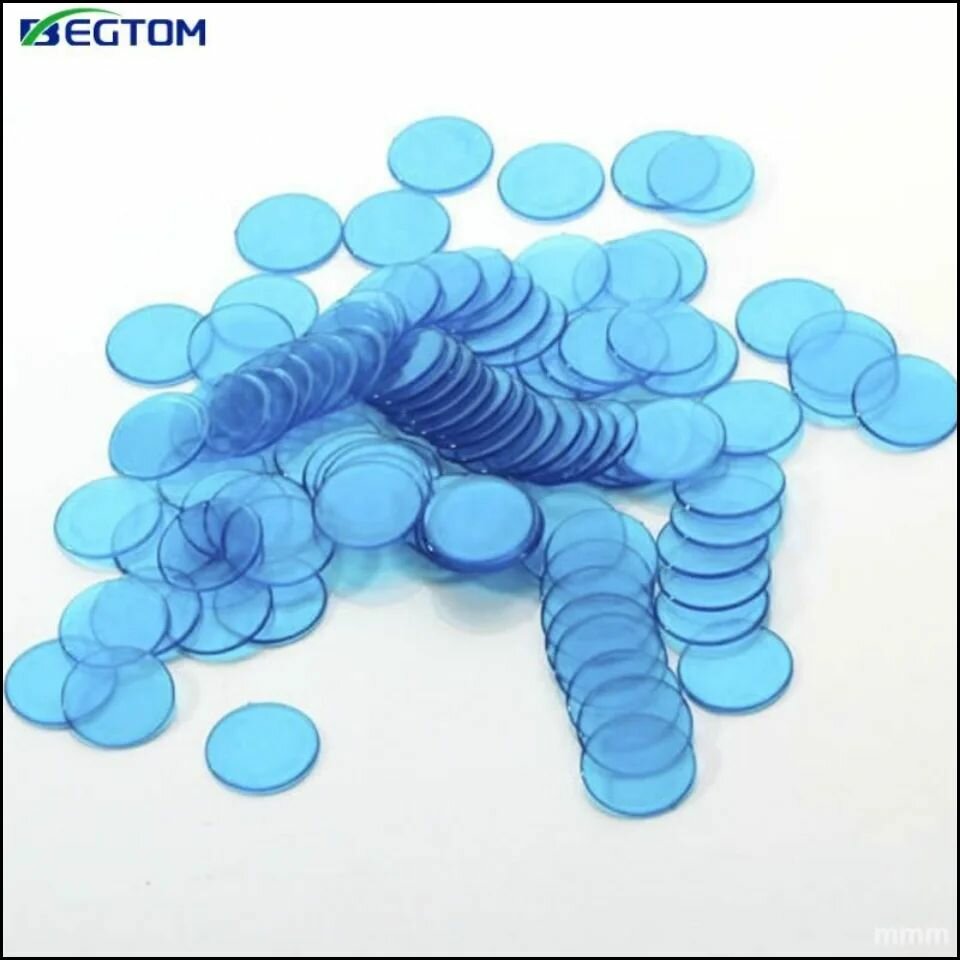 100 шт. Прозрачные синие пластиковые фишки для бинго 3/4 дюйма (1,9 см)