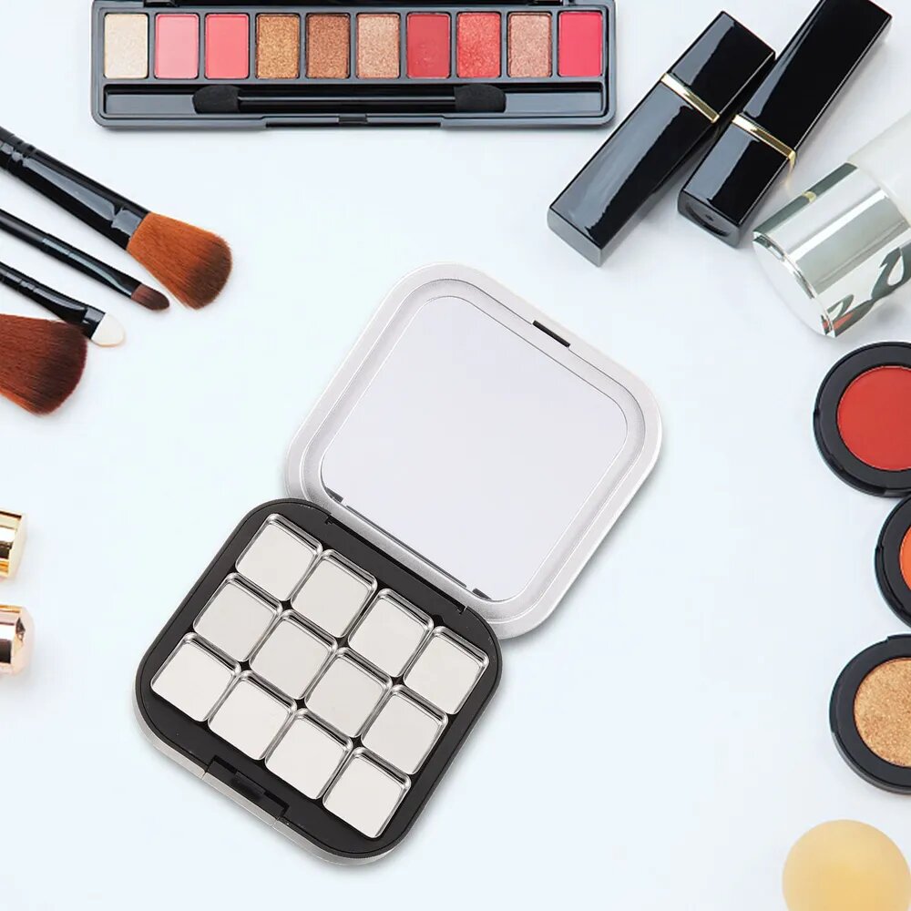 Палитра Для Теней 2 Штуки Магнитные Контейнеры Для Макияжа С Отсеками Для Теней Размер 7.60X7.20X1.70Cm