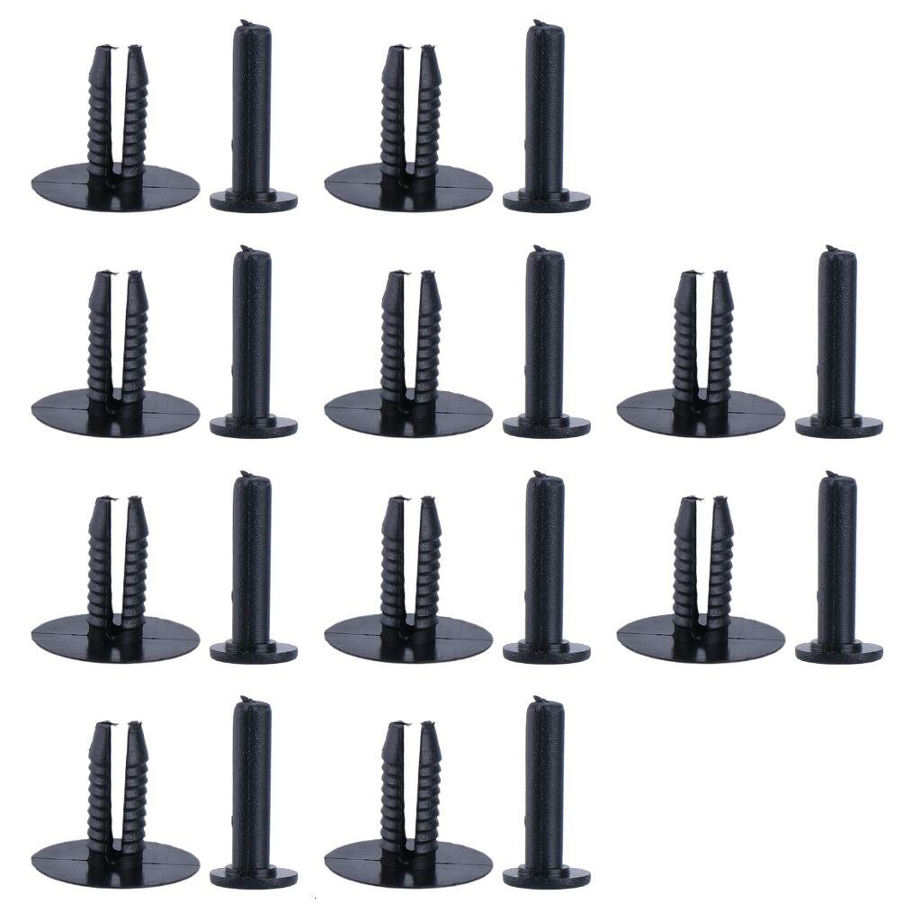 Пластиковые фиксаторы-защелки 6 мм, 10 шт, Черный