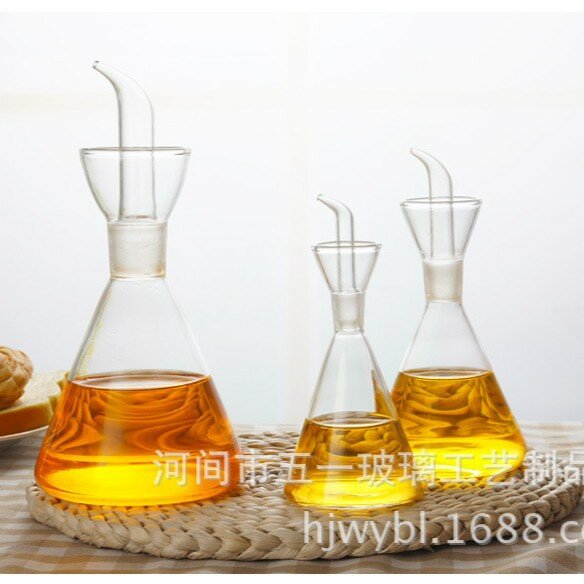 Кухонная многофункциональная масляная бутылка, устойчивая к высоким температурам, стеклянная бутылка для кунжутного масла, домашняя масляная емкость, герметичный набор, бутылка для приправ, термостойкая масляная бутылка для уксуса