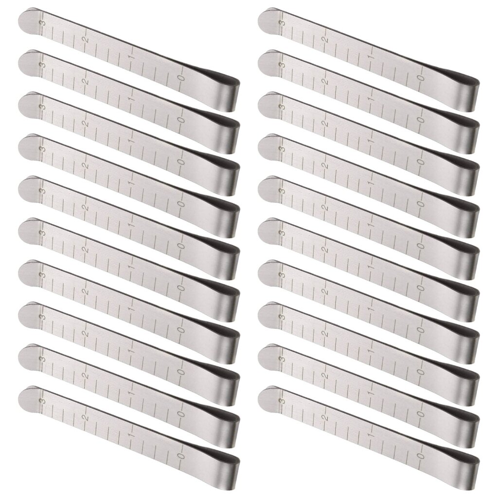 20шт Металлический Зажим Для Шитья Ткани Подшивающие Зажимы Из Нержавеющей Стали с 3-Дюймовой Измерительной Линейкой для Маркировки Квилтинговой Ткани