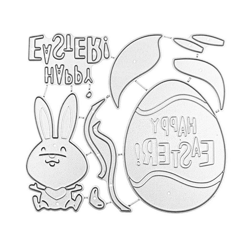 Аксессуар для Пасхи, Счастливый Пасхальный кролик из яиц Трафарет для резки металла, Трафарет для скрапбукинга, Трафарет для тиснения бумажных открыток для альбома своими руками