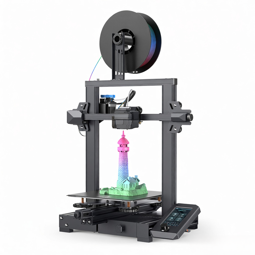 Original Creality 3D Ender-3 V2 Neo Плоттер 3D настольный FDM с объемом печати 220*220*250mm, автолинировкой CR Touch, металлическим экструдером, гибкой магнитной платформой, поддержкой возобновления печати