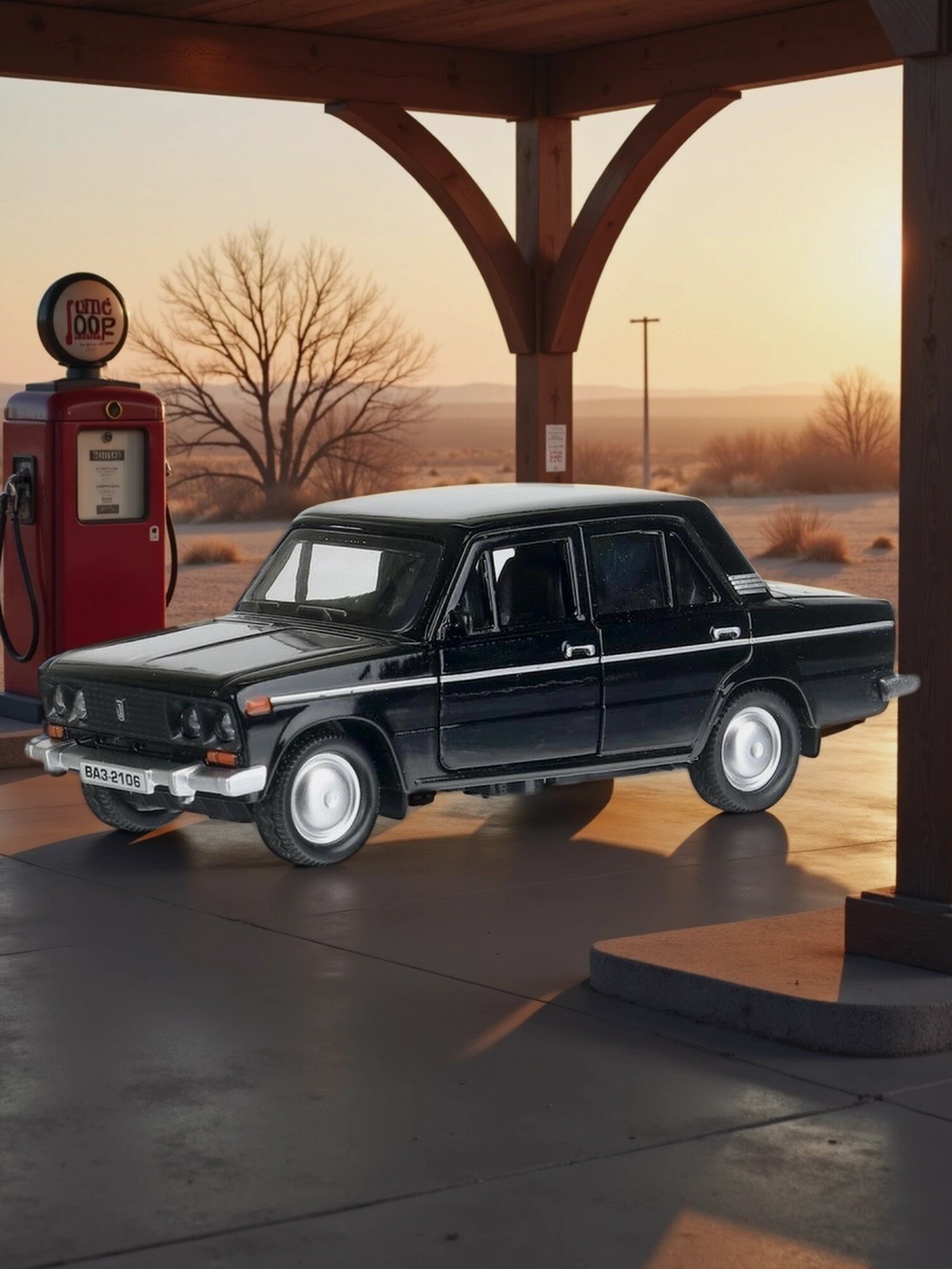 Машинка металлическая инерционная Технопарк ВАЗ-2106 жигули 12 см, черная