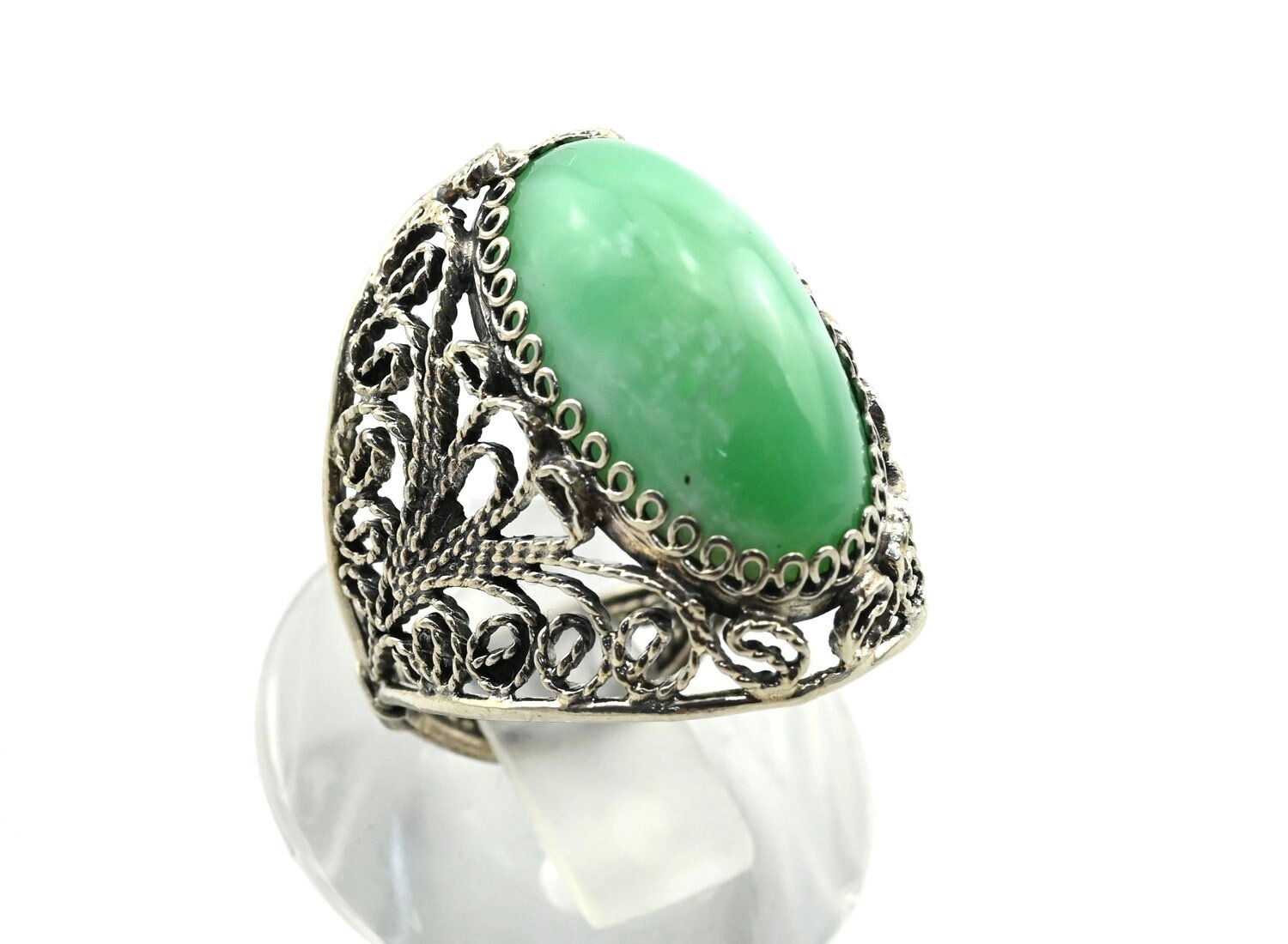 Кольцо, хризопраз