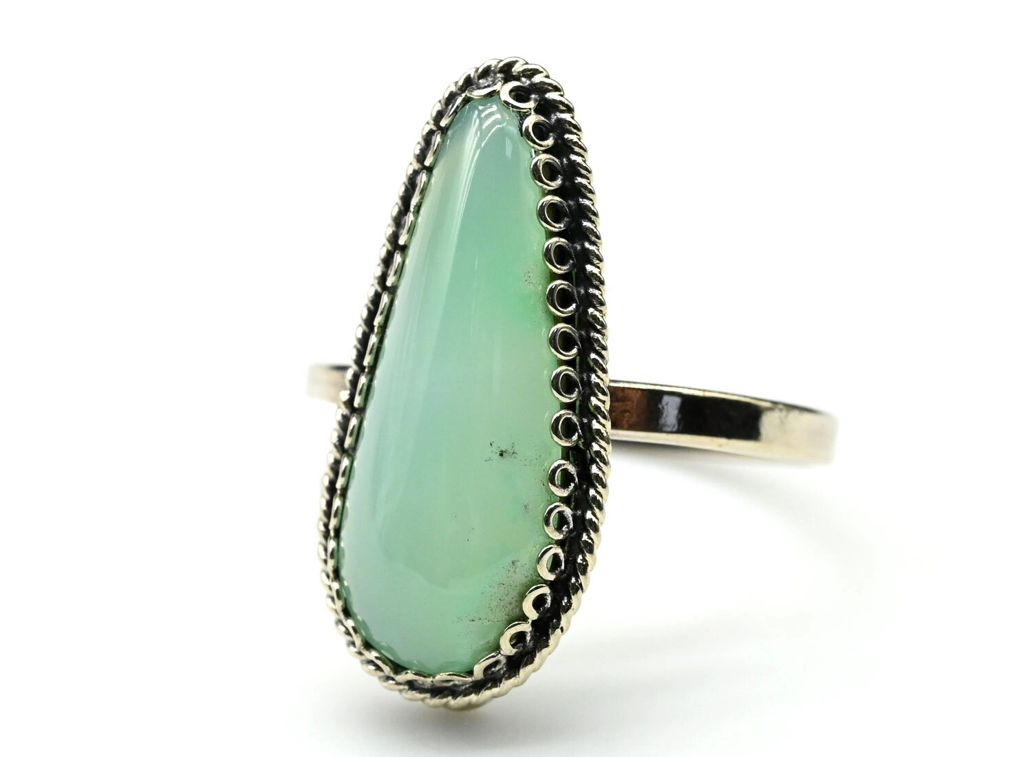 Кольцо, хризопраз