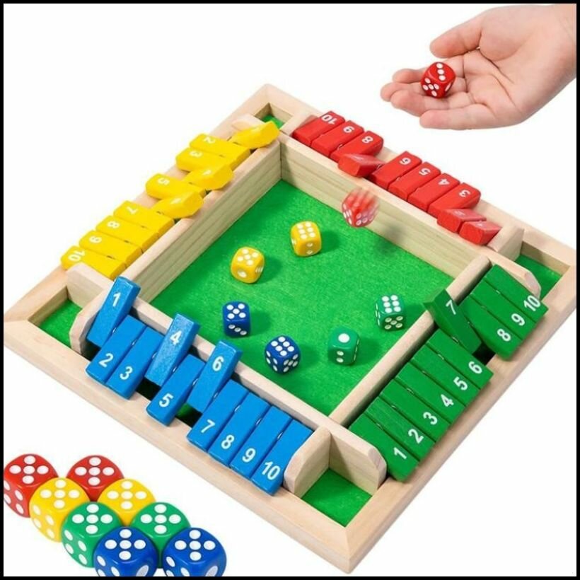 Закрой коробку игра деревянные кости умные игры 22x22x3,5 см