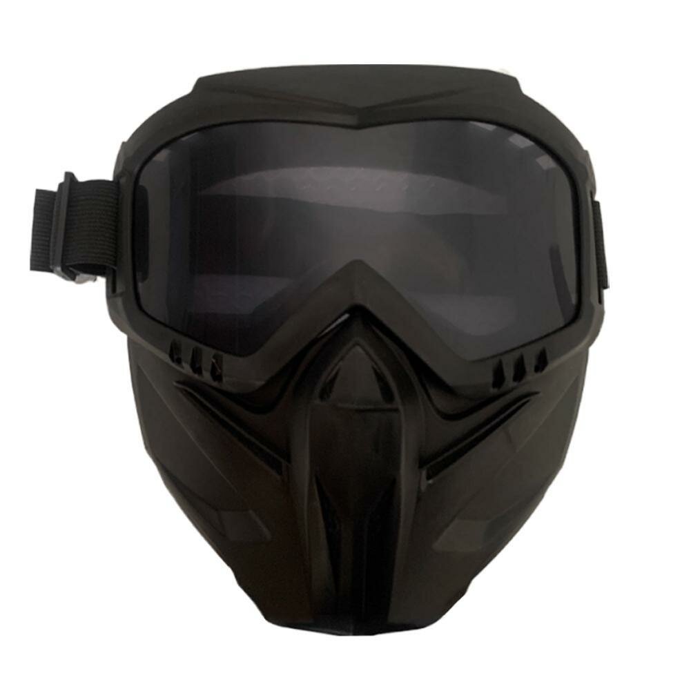 Маска горнолыжная, Очки-маска для сноуборда/ Очки сноубордические спортивные/ мототехнике и снегоходах/Черная горнолыжная маска