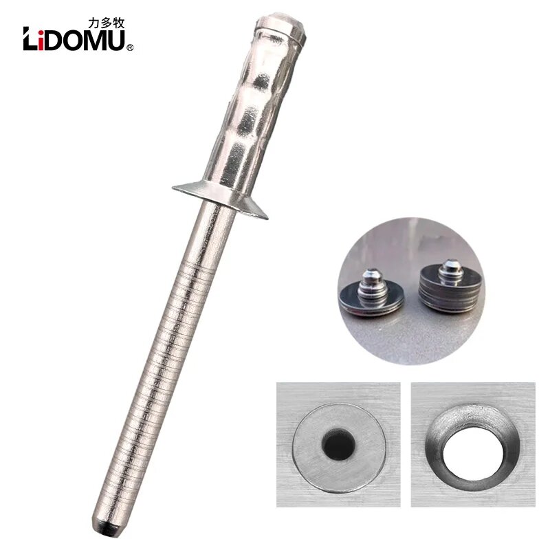 Заклепки Лидому BB02C, нержавеющая сталь, потайная головка 50 шт, 4.8x12 mm