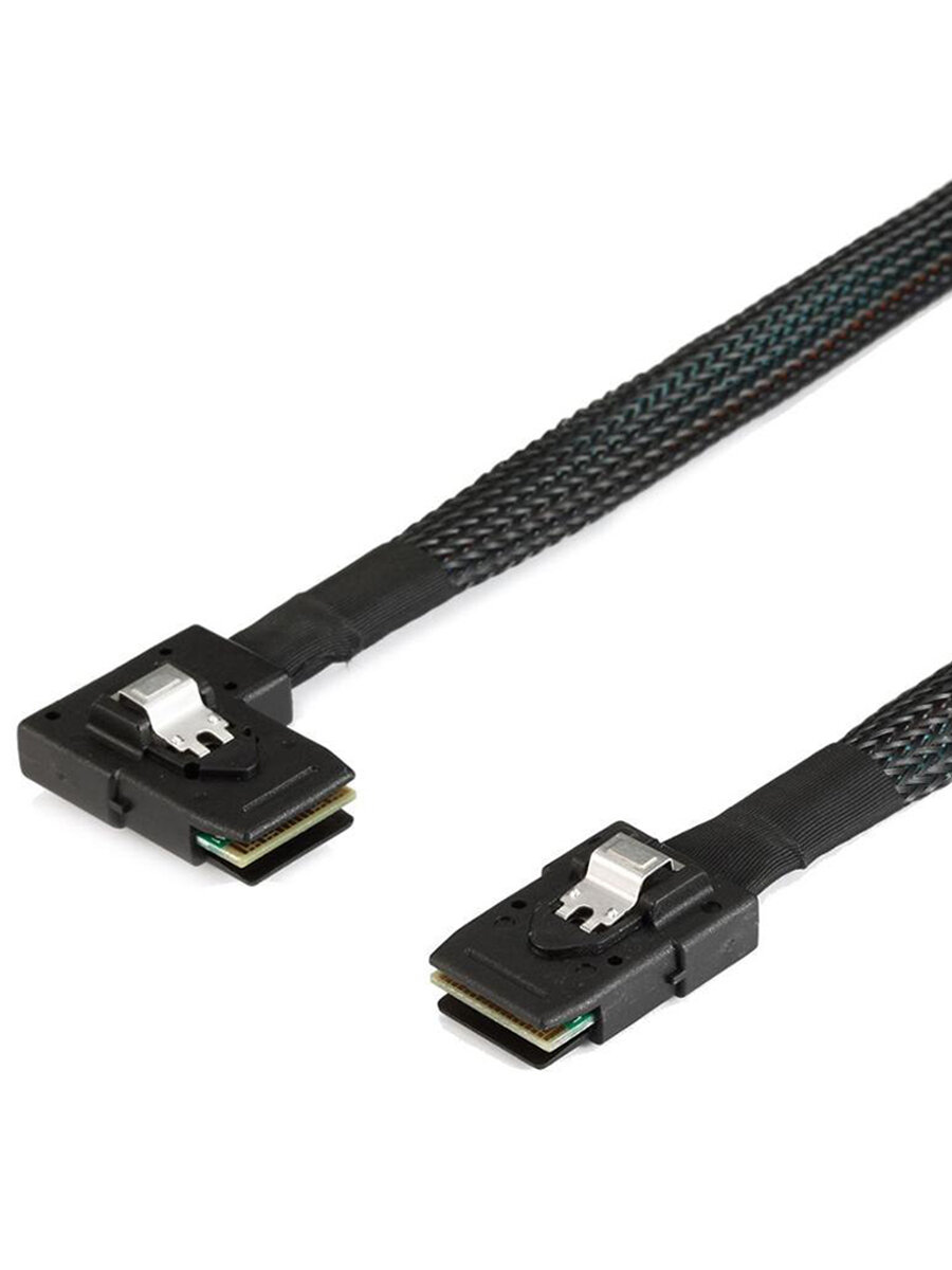 Кабель интерфейсный Mini SAS SFF-8087 - SFF-8087 (M) (0.8 м) (6-12 Гбит/с) (Черный)