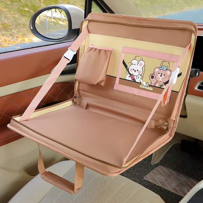 Универсальный складной автомобильный столик для заднего сиденья, тема весеннего отдыха, компактный и легкий для поездок