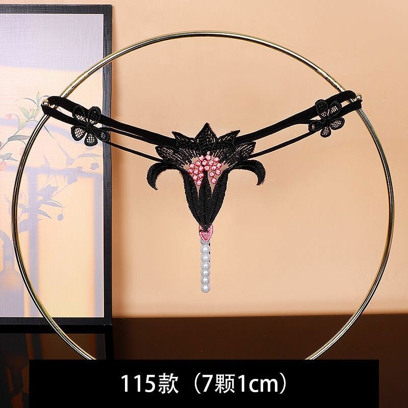 Элитные трусики с жемчугом и бусинами, сексуальные кружевные тонкие бретели, очаровательный крючок в виде бабочки, соблазнительное нижнее белье для женщин, высокий внешний вид, стиль чистого желания