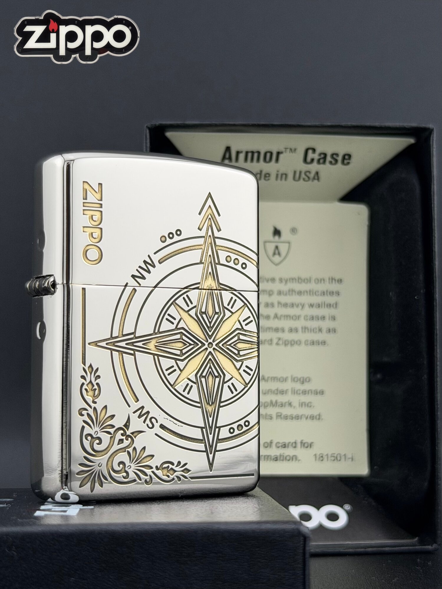 Бензиновая Зажигалка Zippo компас