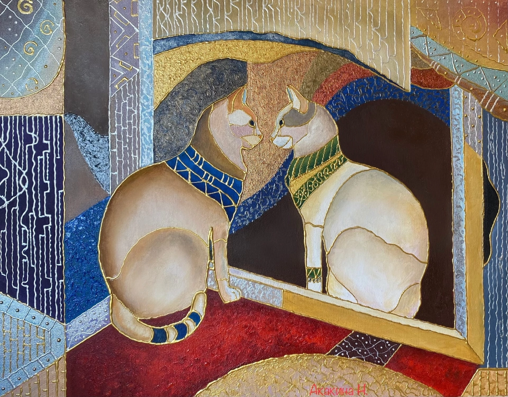 Картина "Иллюзия", холст, масло, акрил, смешанная техника, художник Наталья Акакина, размер 40х50 см.