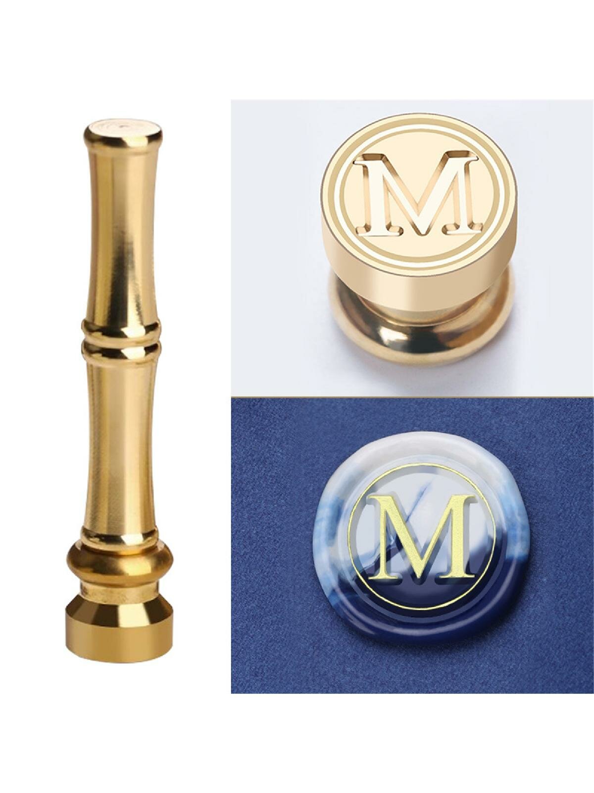 Металлическая ручка для штампа с восковой печатью с головкой для штампа для запечатывания писем