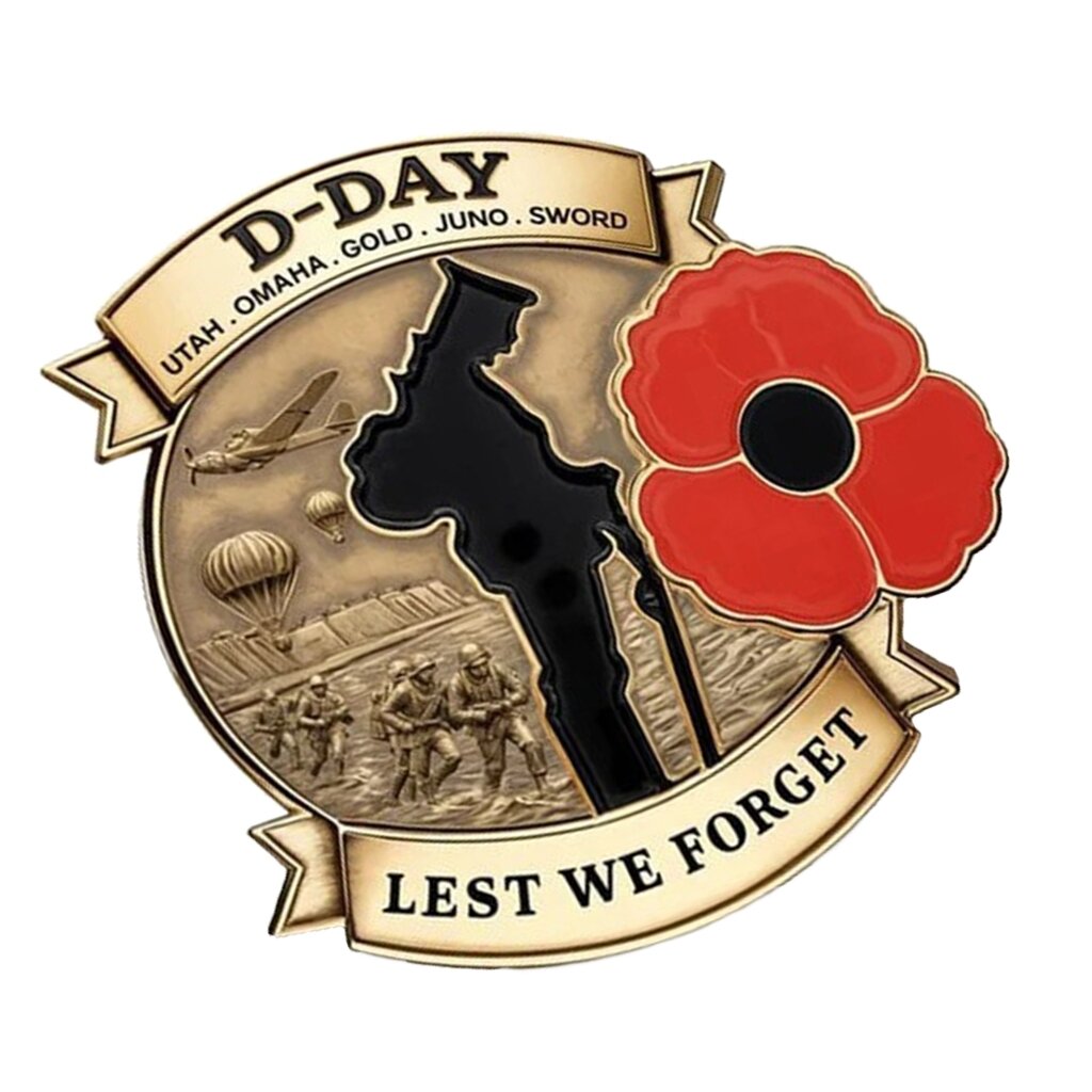 Металлическая булавка на лацкан, эмалированная брошь в честь Дня 80 лет памяти, эмалированная брошь для коллекционеров-ветеранов Нормандии, аксессуар унисекс