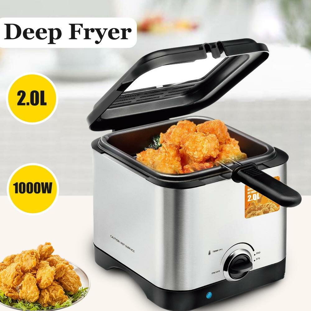 Аэро - Фритюрница, компактная, нержавеющая сталь/пластмасса, 1000Вт, 2л