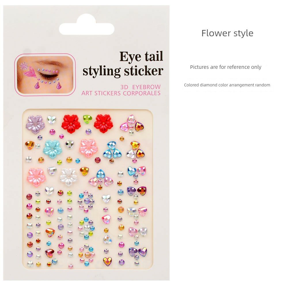 Детские наклейки для макияжа лица, наклейки для украшения на сцене принцессы с бриллиантами и кристаллами, драгоценными
