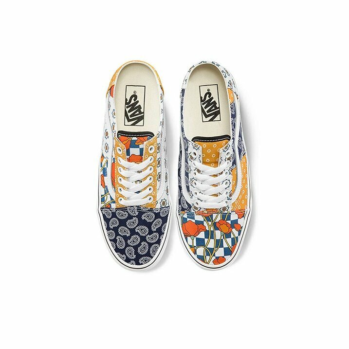 Кроссовки VANS Old Skool, размер EU 40.5 стопа (26CM), желтый/синий — фото 1