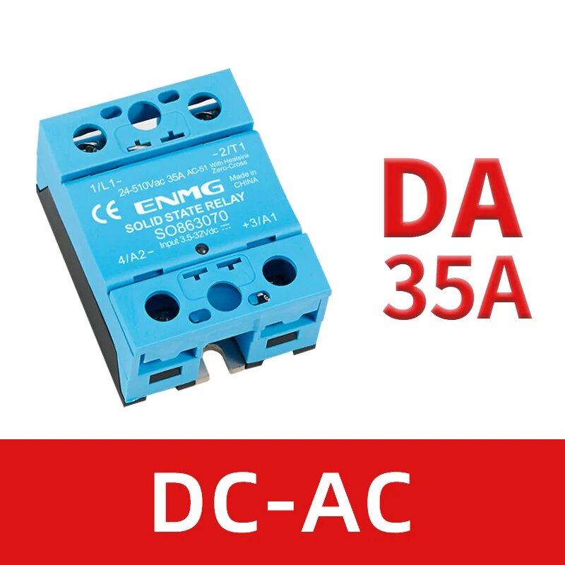 ENMG Новый бесконтактный переключатель 35A75A95A Однофазное твердотельное реле 24 В постоянного тока управление AC 220 В маленький двойной двойной двойной контроль SSR-35DA 50A