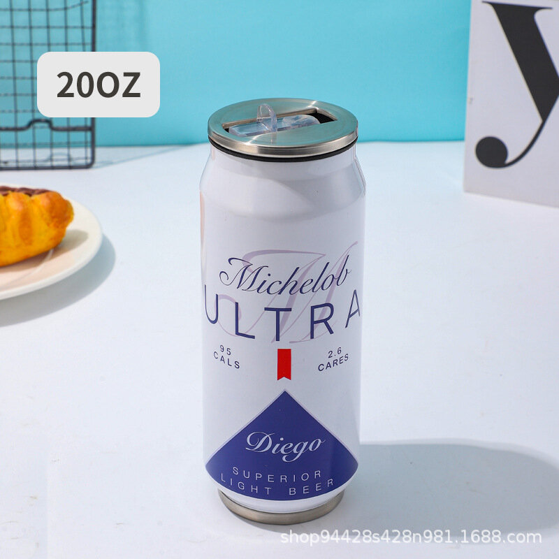 Креативная изолированная кружка в виде банки кока-колы, нержавеющая сталь, легко открывающаяся кружка, напиток, автомобильная кружка, детская соломинка, оптовая продажа