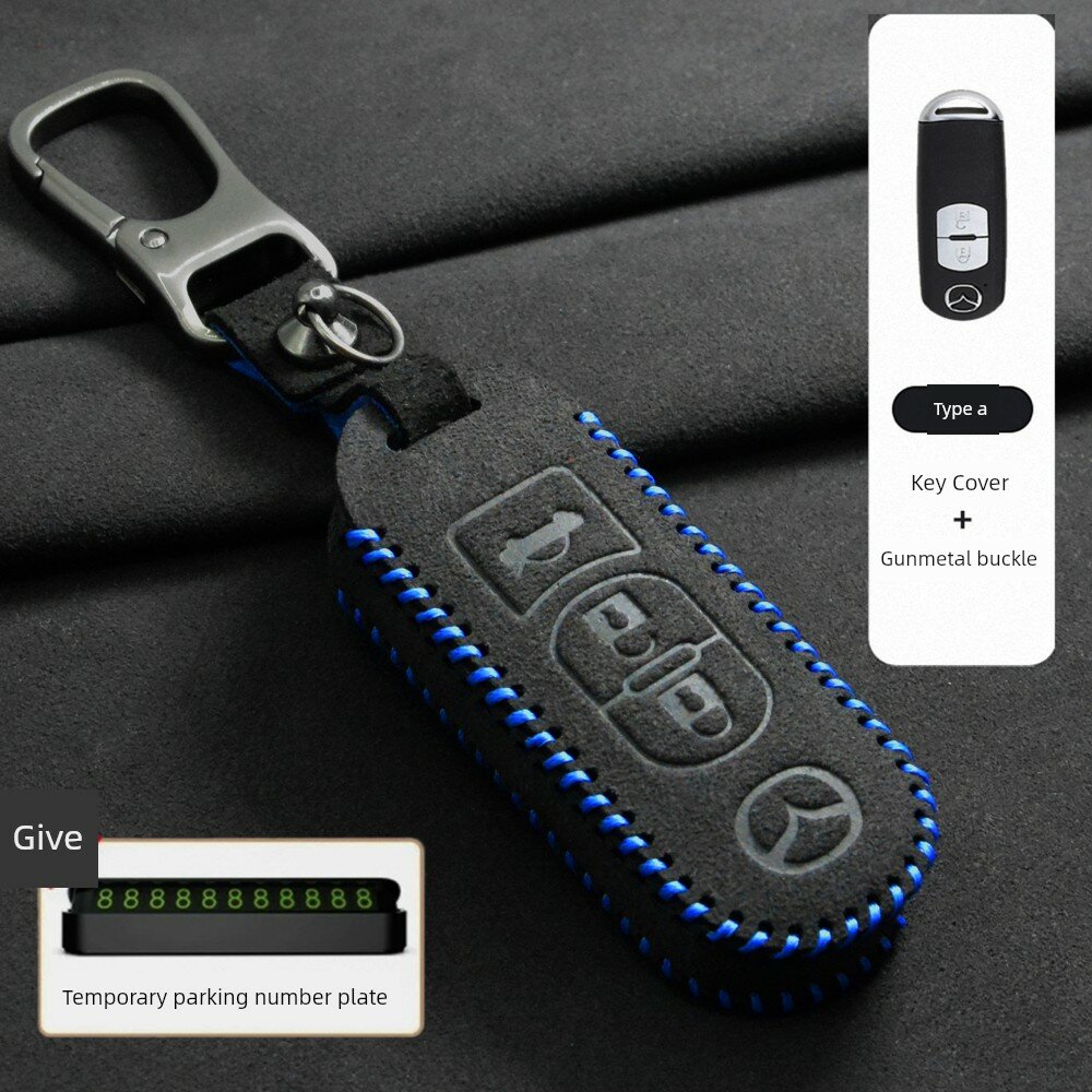 Брелок для ключей Mazda 3, CX-5, CX-4/CX-8/CX-30/CX-9, Axela, CX-50, Atenza, чехол для ключей Модель B, синяя обложка +