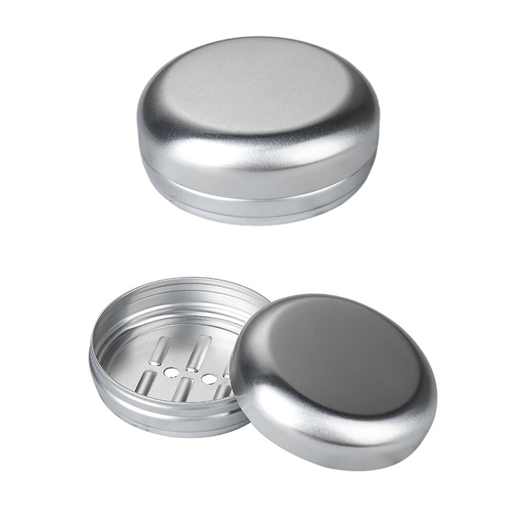 Упаковка из 2 Алюминиевых Мыльниц Дорожная Водонепроницаемая Металлическая Мыльница с Подставкой для Капельниц для Дома и Кемпинга