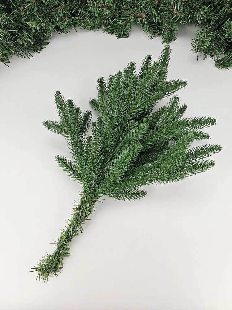 Ветка хвойная декоративная универсальная, литая хвоя 100%, 30 см