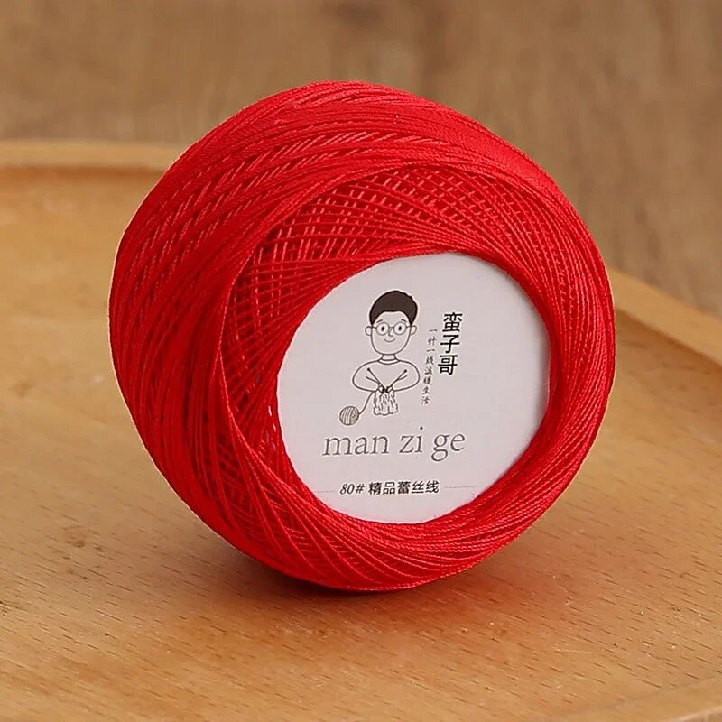 Красная хлопковая вышивальная нить Man Zige, 10г, Color 23