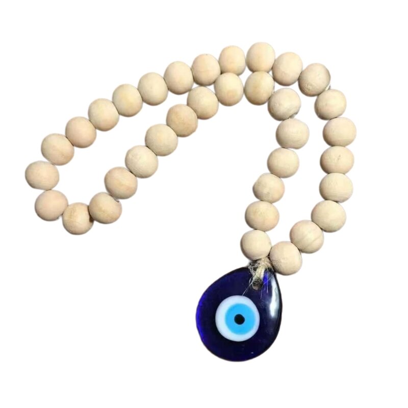 Украшения для голубых глаз из деревянных бусин в скандинавском стиле