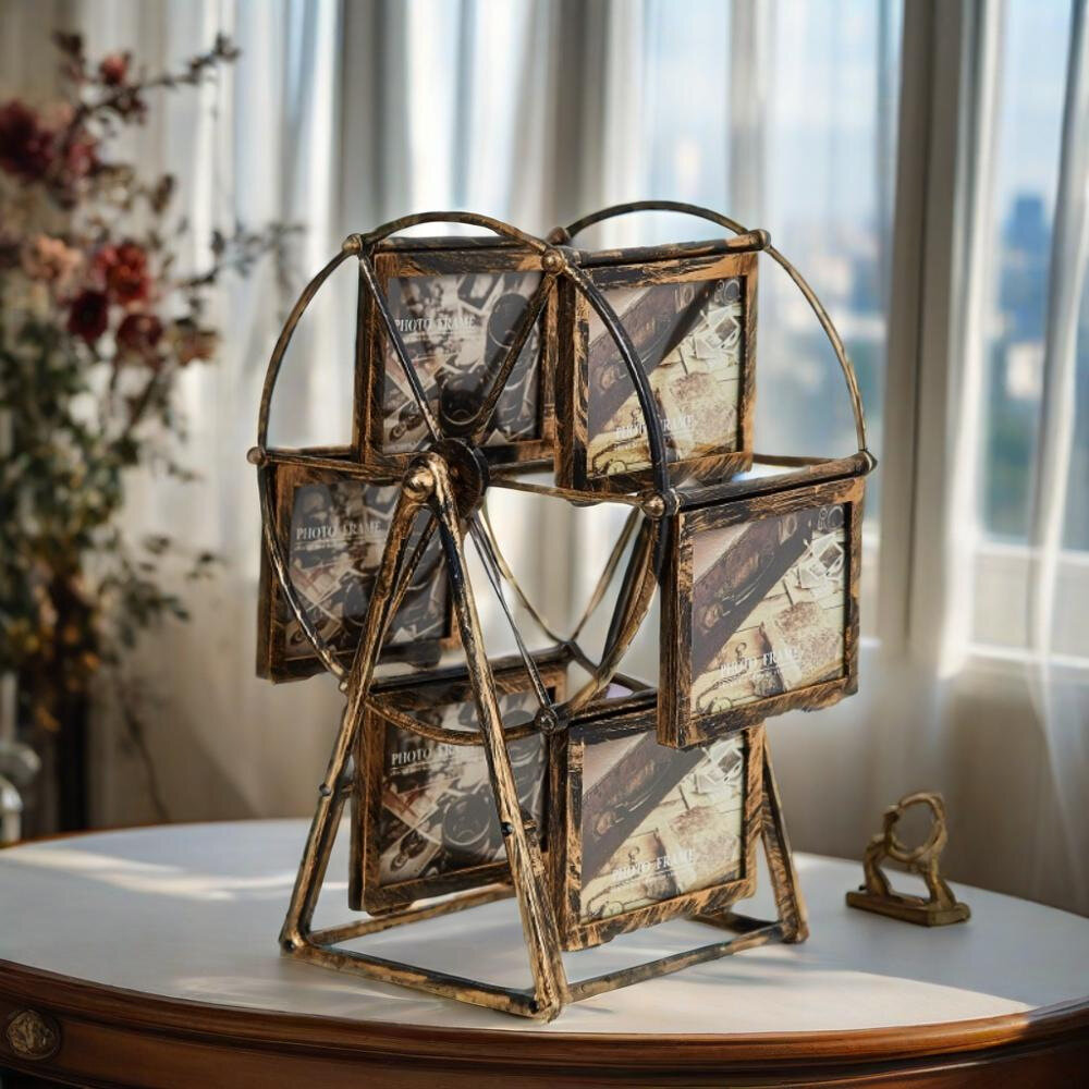 Европейский стиль вращающаяся 5inch карусель ветряная рамка для фотографий, подставка для детских фотографий, свадебных фотографий, студийных фотографий