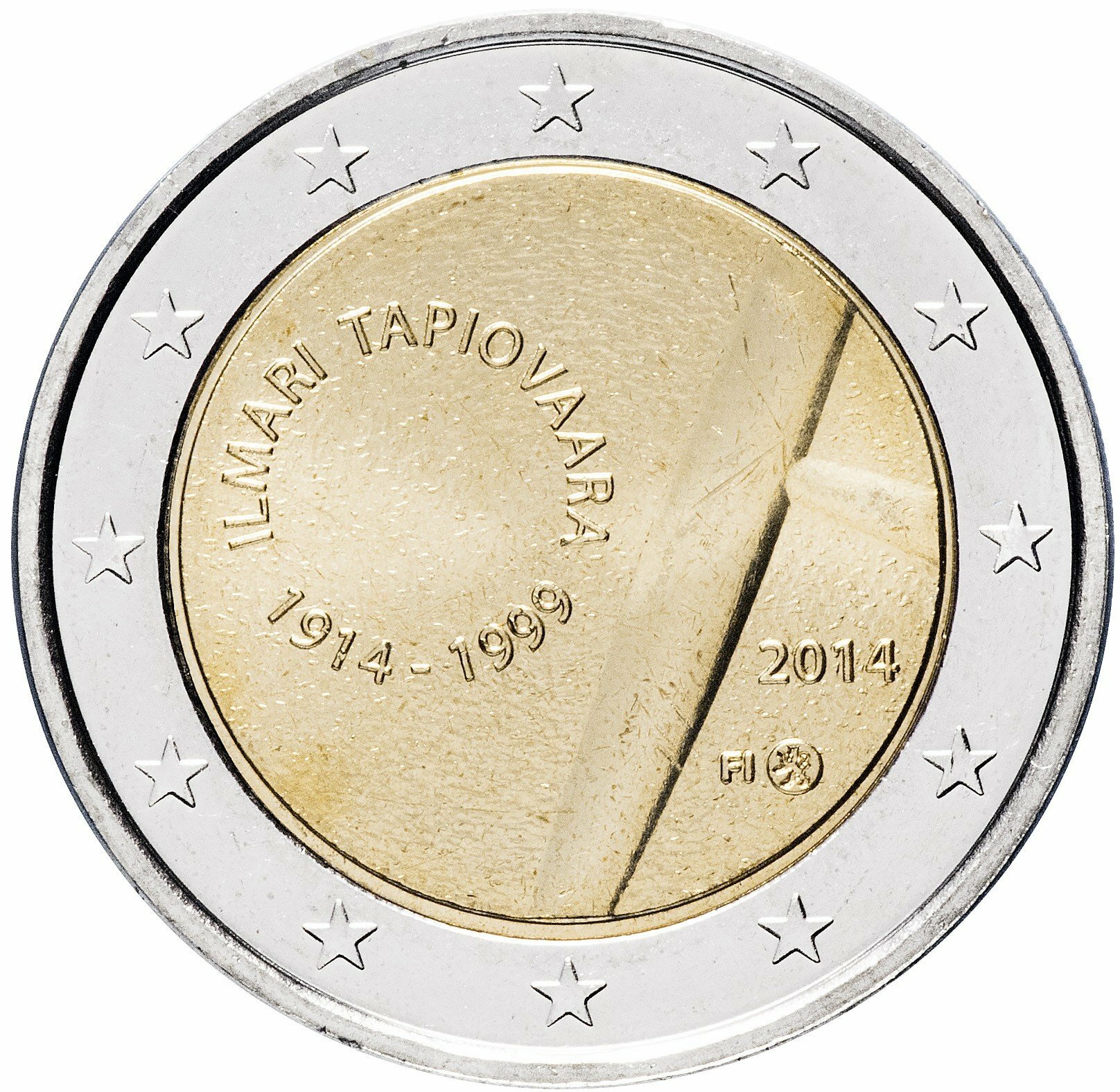 Финляндия 2 евро 2014 "100 лет со дня рождения Илмари Тапиоваара", Биметалл, в сохранности UNC