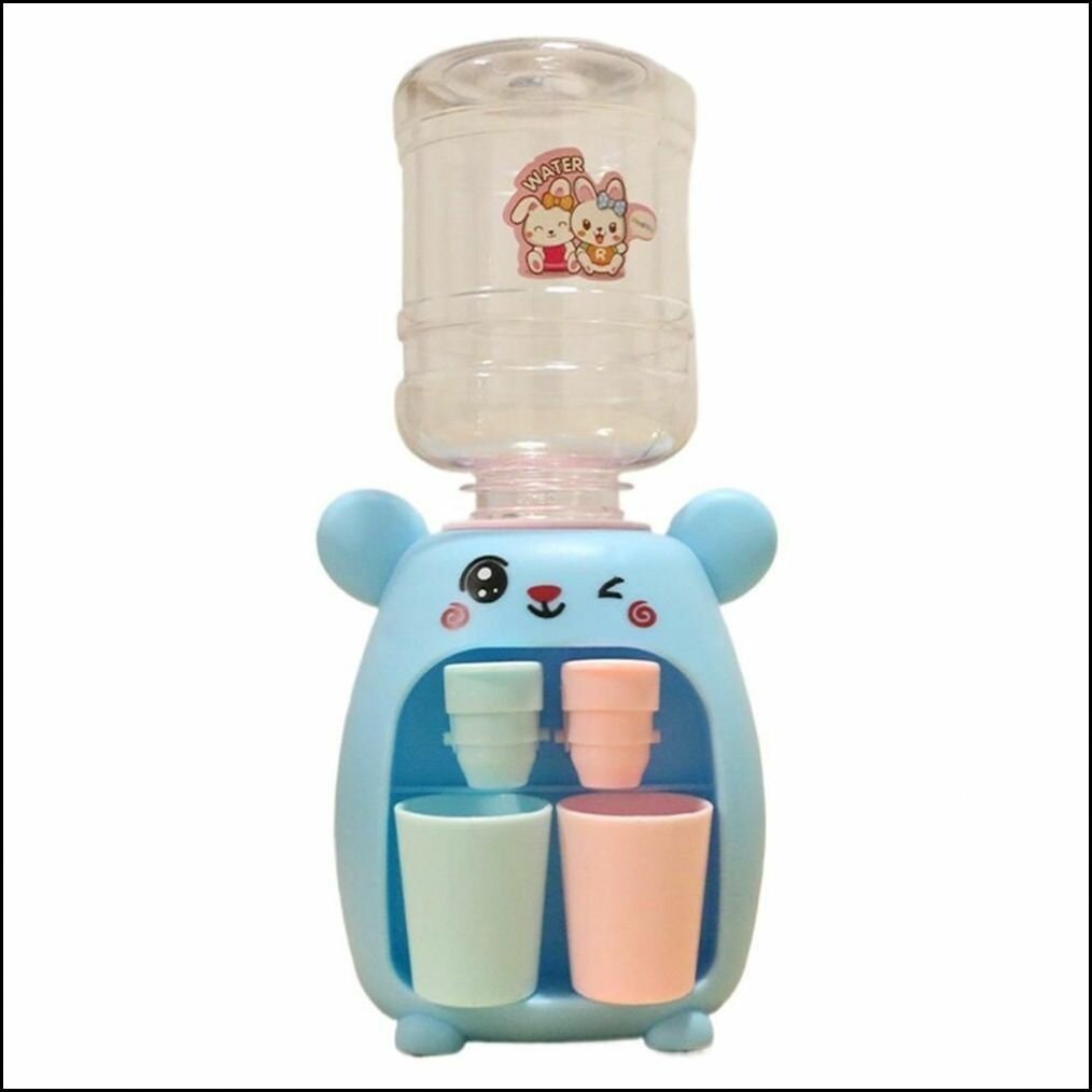 Кулер для воды детский настольный зайчик розовый, мини-диспенсер для ребёнка