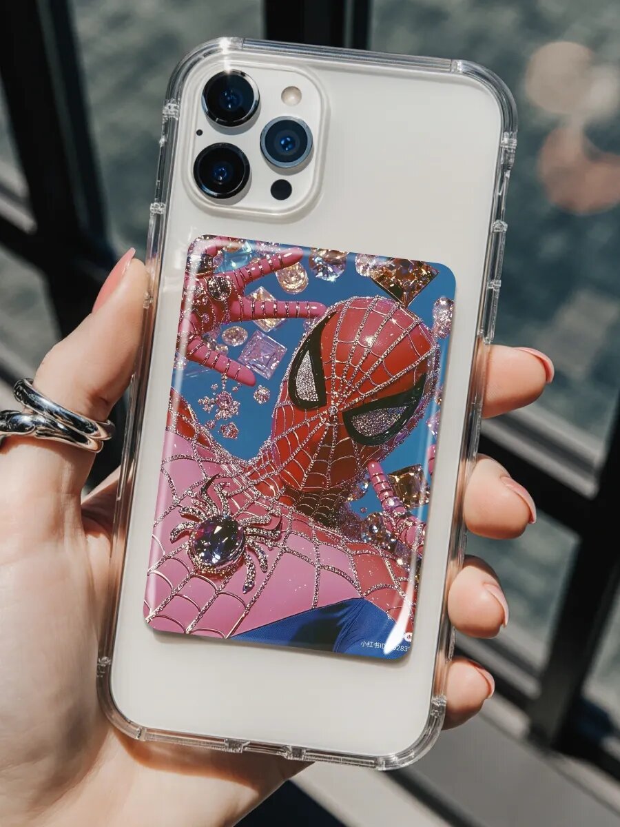 3D стикер на телефон большой Человек паук