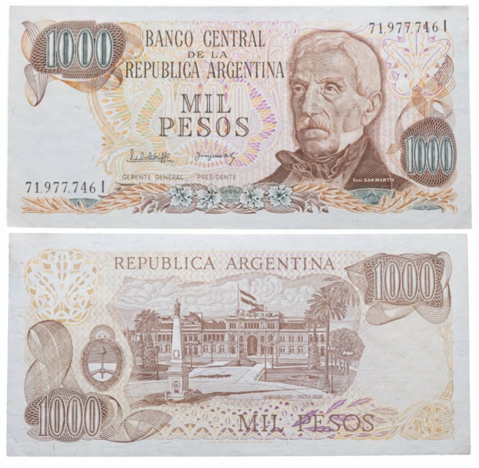 Аргентина 1000 песо 1972-1983