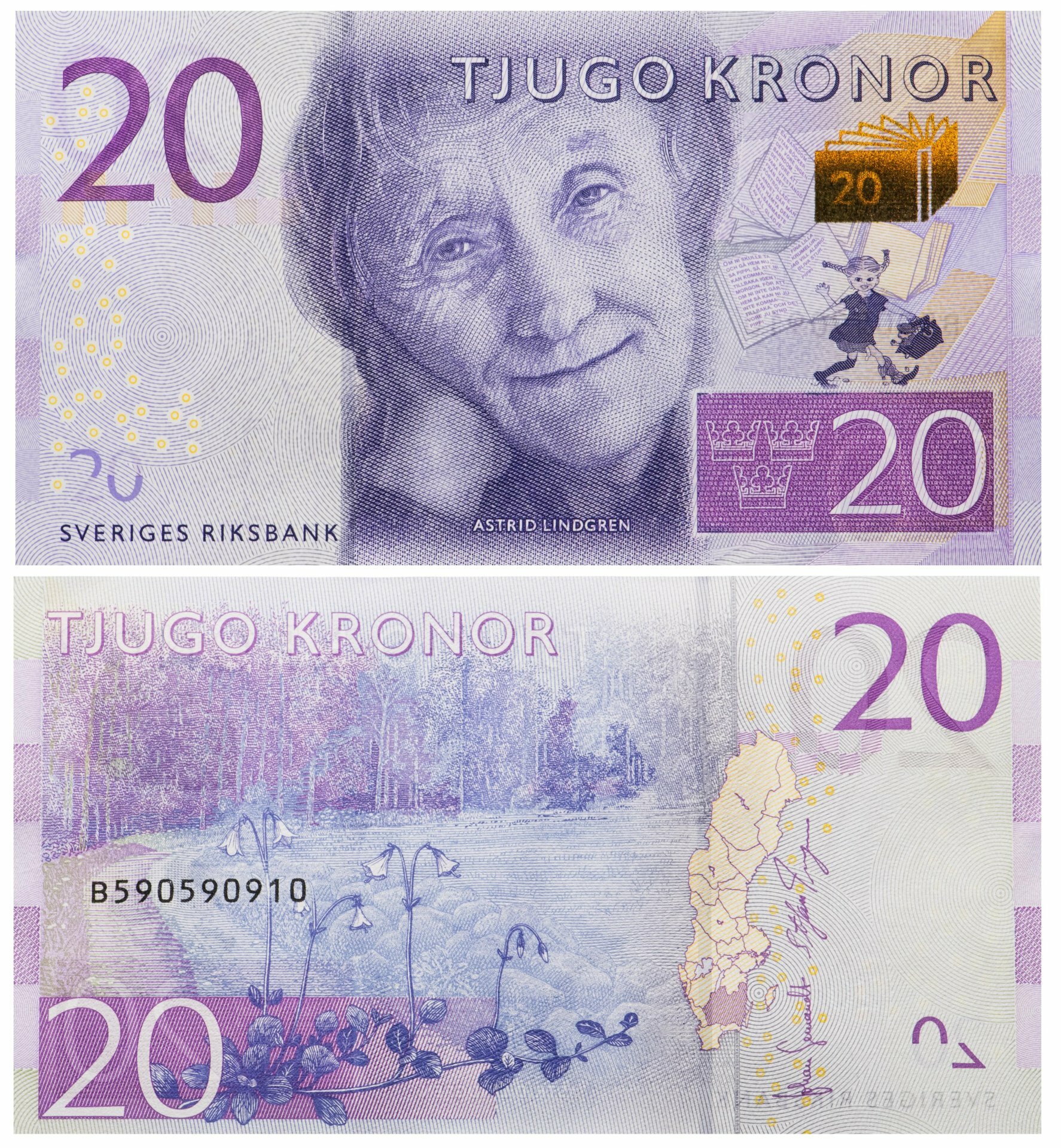 Швеция - 20 крон 2015 год - "Астрид Линдгрен" Pick 69