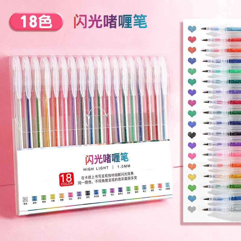 Блестящая ручка, гелевая ручка, ручка для студентов, флуоресцентный маркер, светящаяся жидкая песочная ручка, гелевая ручка с жемчужным цветом