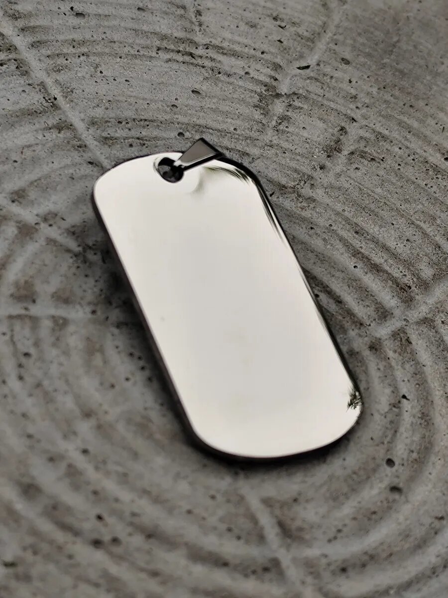 Жетон армейский "ФСБ" Лазерная гравировка с резиновым бампером и цепочкой 60 см. из нержавеющей хирургической стали