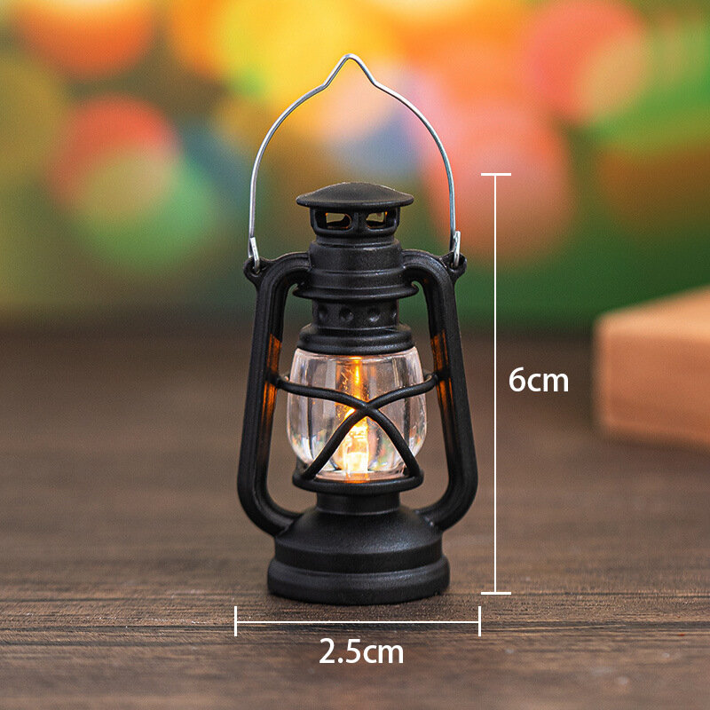 Винтажный маленький фонарь, электронная свеча, светодиодный ночник, уличный рождественский керосиновый фонарь, ручной ветровой фонарь, маленький фонарь