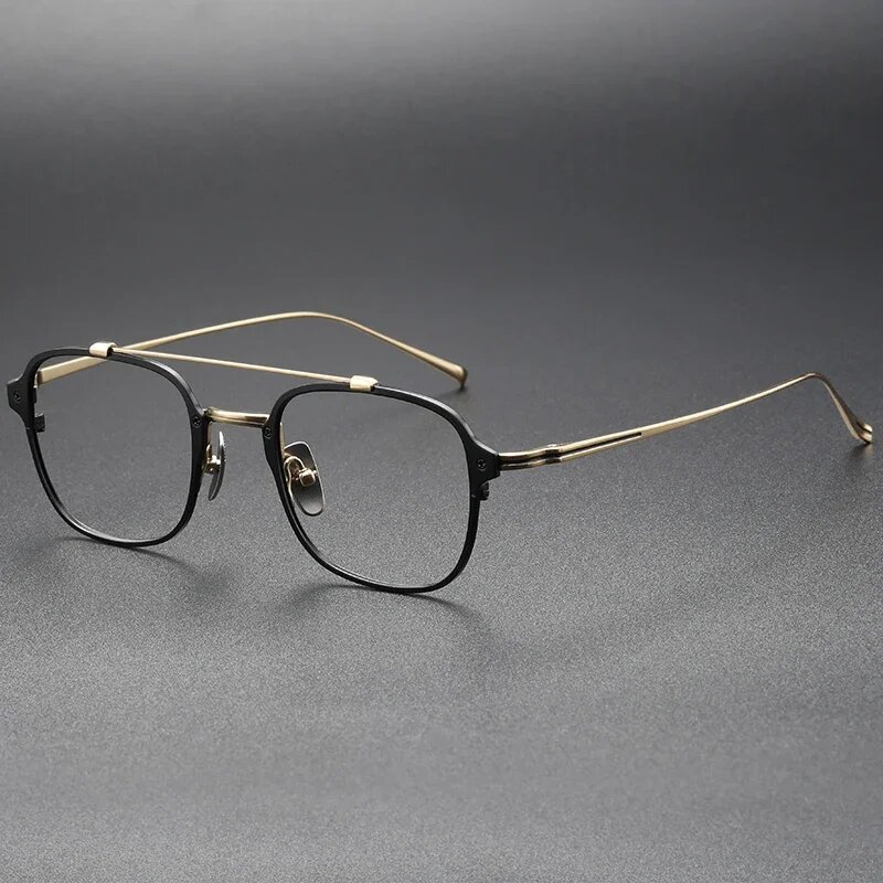 Мужские винтажные очки-пилоты SO SMOOTH WIND из титана Black Golden