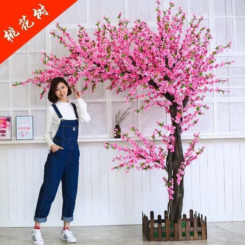 Искусственное персиковое дерево, фальшивое персиковое дерево, большое искусственное вишневое дерево, искусственное сливовое дерево, дерево желаний, декорация персикового цвета