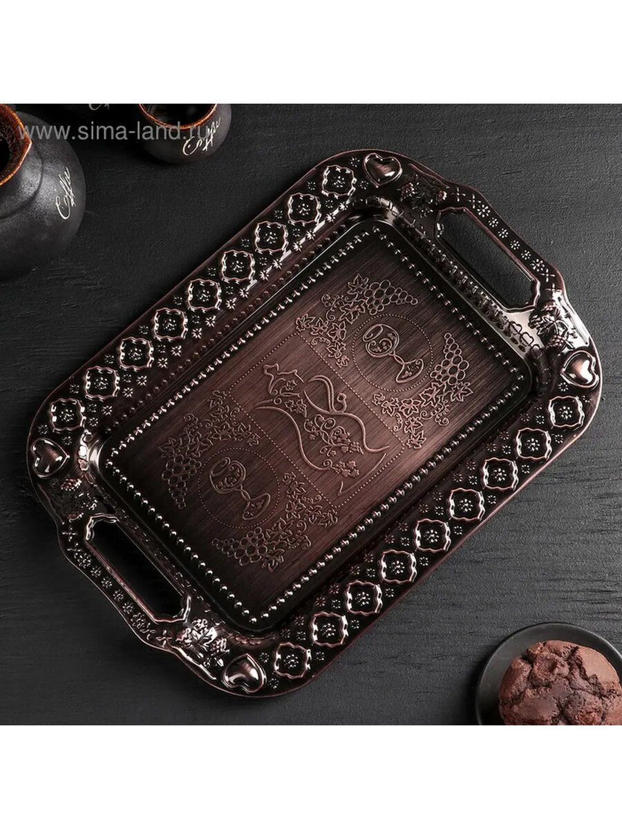 Современный бронзовый поднос из нержавейки