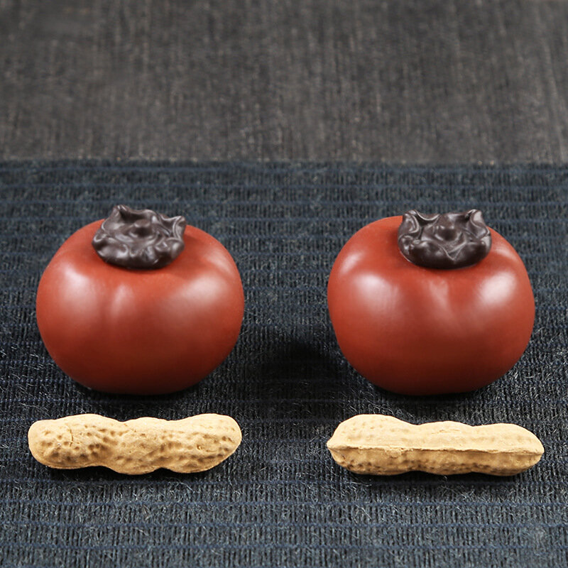 Персиммон Руйи, фиолетовая глина, персиммон, чайный аксессуар, премиальный чайный набор, маленькая чайная игра, декор, креативная чайная церемония, имитация фруктов