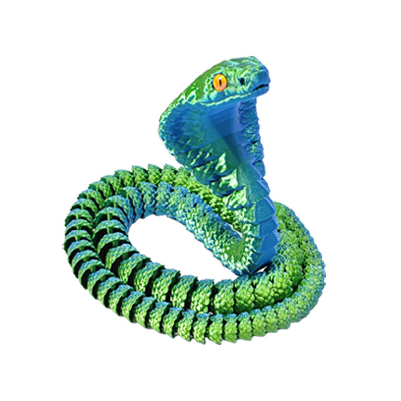 3D-печатная популярная фигурка кобры с подвижными суставами, реалистичная животная фигурка, 3D-печать