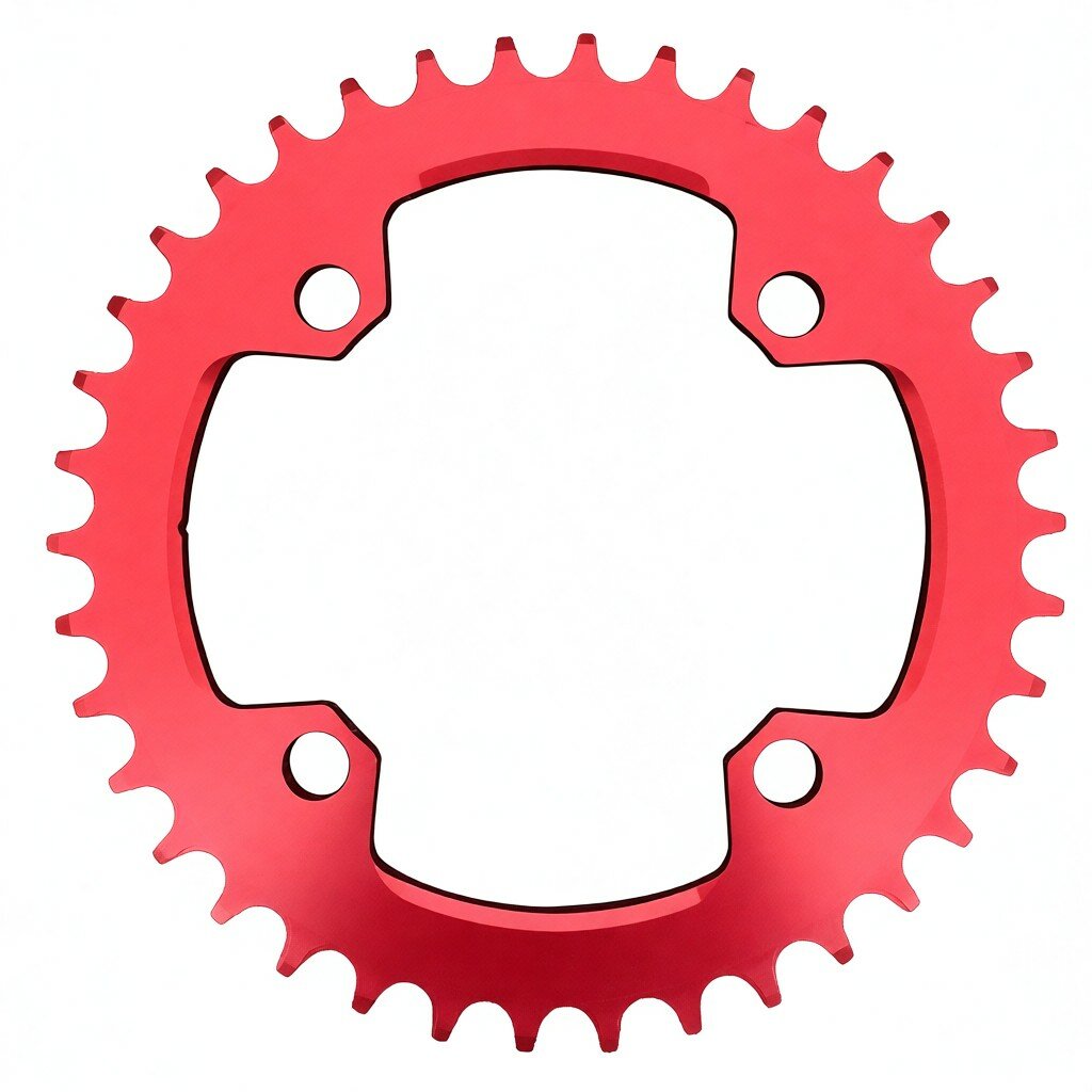 Кольцо звездочки велосипедной цепи 32T/34T/36T/38T BCD 104mm 4-болтное для скоростей 7/8/9/10/11 черного/красного цвета из алюминиевого сплава