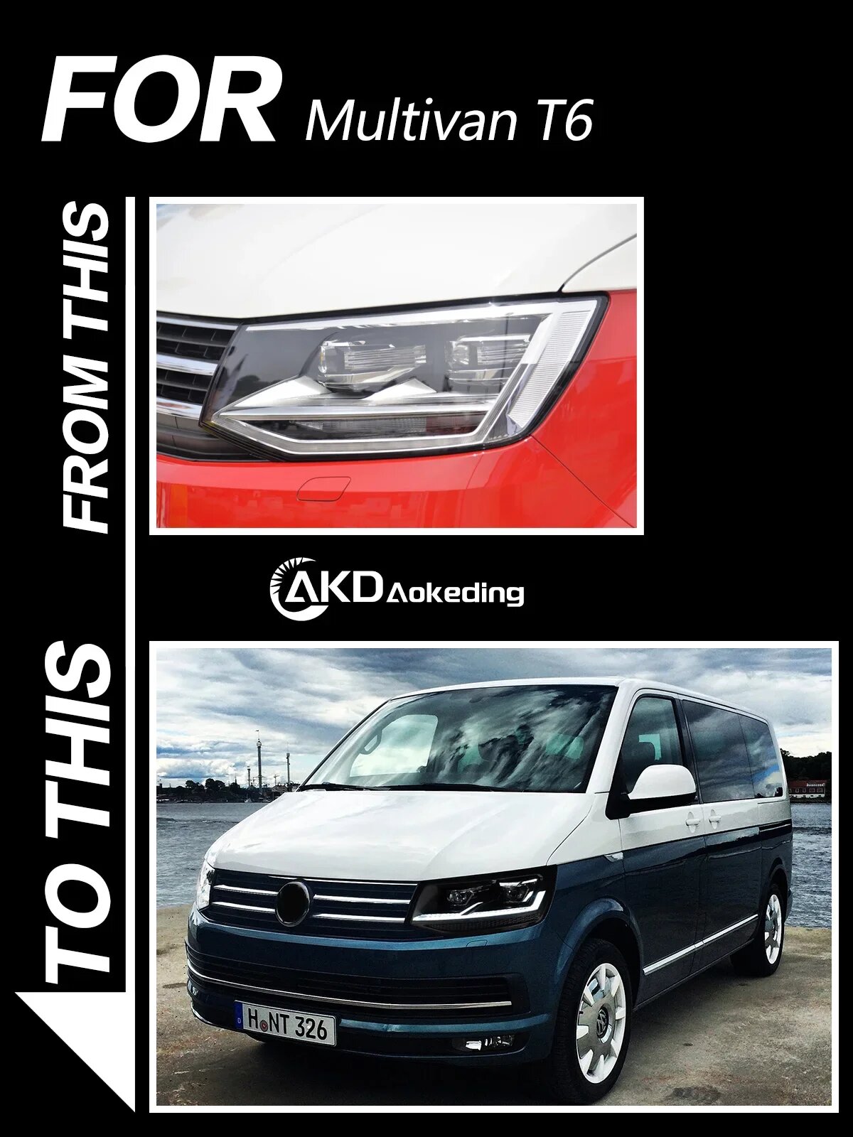 Автомобильный Стайлинг, фара для VW Multivan T5, светодиодная фара, линза проектора 2010-2021 T6, сигнал Caravelle Drl, автомобильные аксессуары