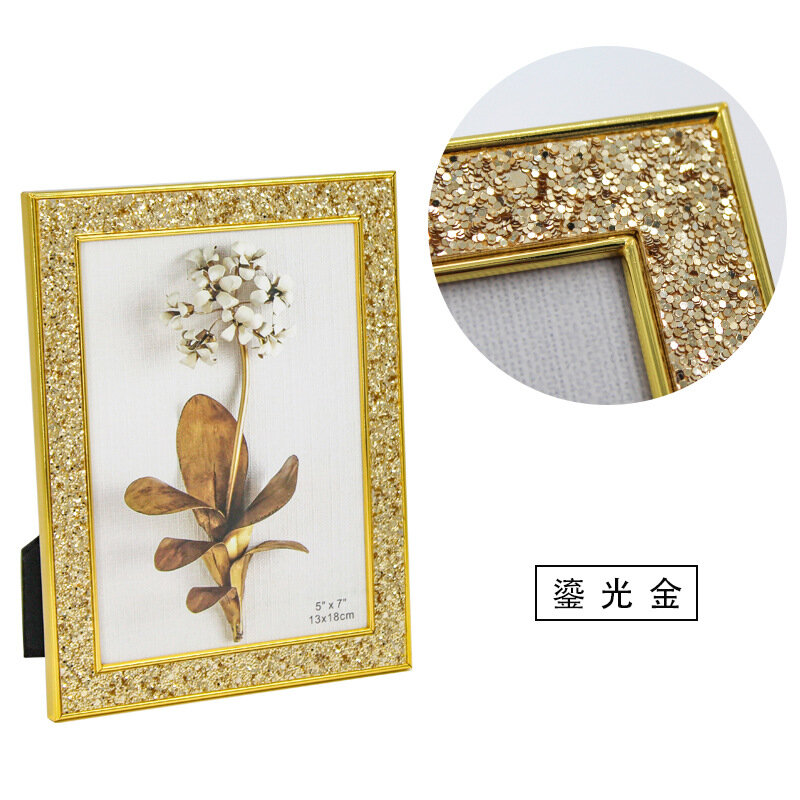 Детская художественная металлическая фоторамка, подставка для демонстрации, легкая роскошь, прямоугольная, современная, простая рамка для картин, настенное крепление, бесплатная доставка, зеркальная рамка