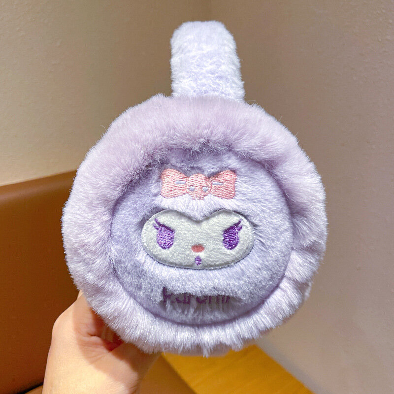 Настоящие детские наушники Sanrio Kuromi, зимние теплые наушники для мальчиков и девочек, новые наушники зима 2025