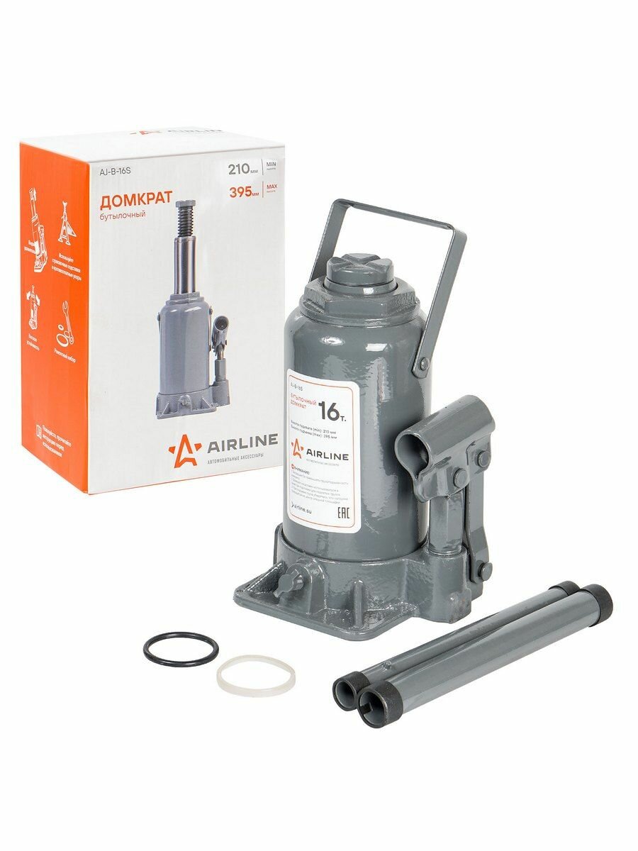 Домкрат бутылочный 16т 210-395 мм, AIRLINE AJB16S