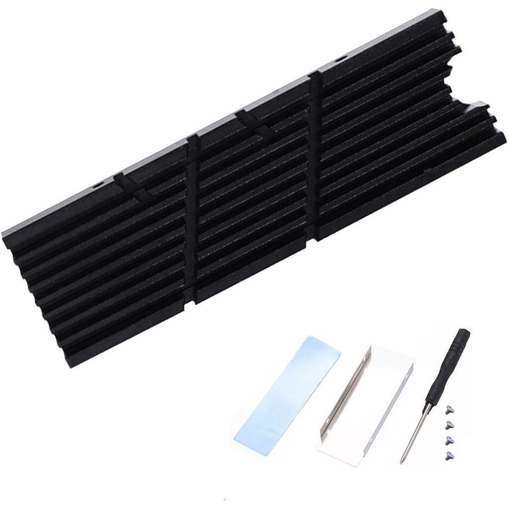 Алюминиевый радиатор охлаждения для M.2 2280 NVMe SSD, Черный